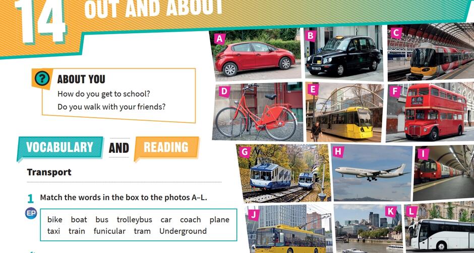 14. TRANSPORT / OUT AND ABOUT | Урок на 5 завдань. Англійська мова