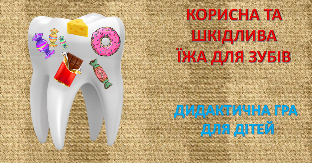 ДИДАКТИЧНА ГРА Корисна та шкідлива їжа для зубів Інтерактивні
