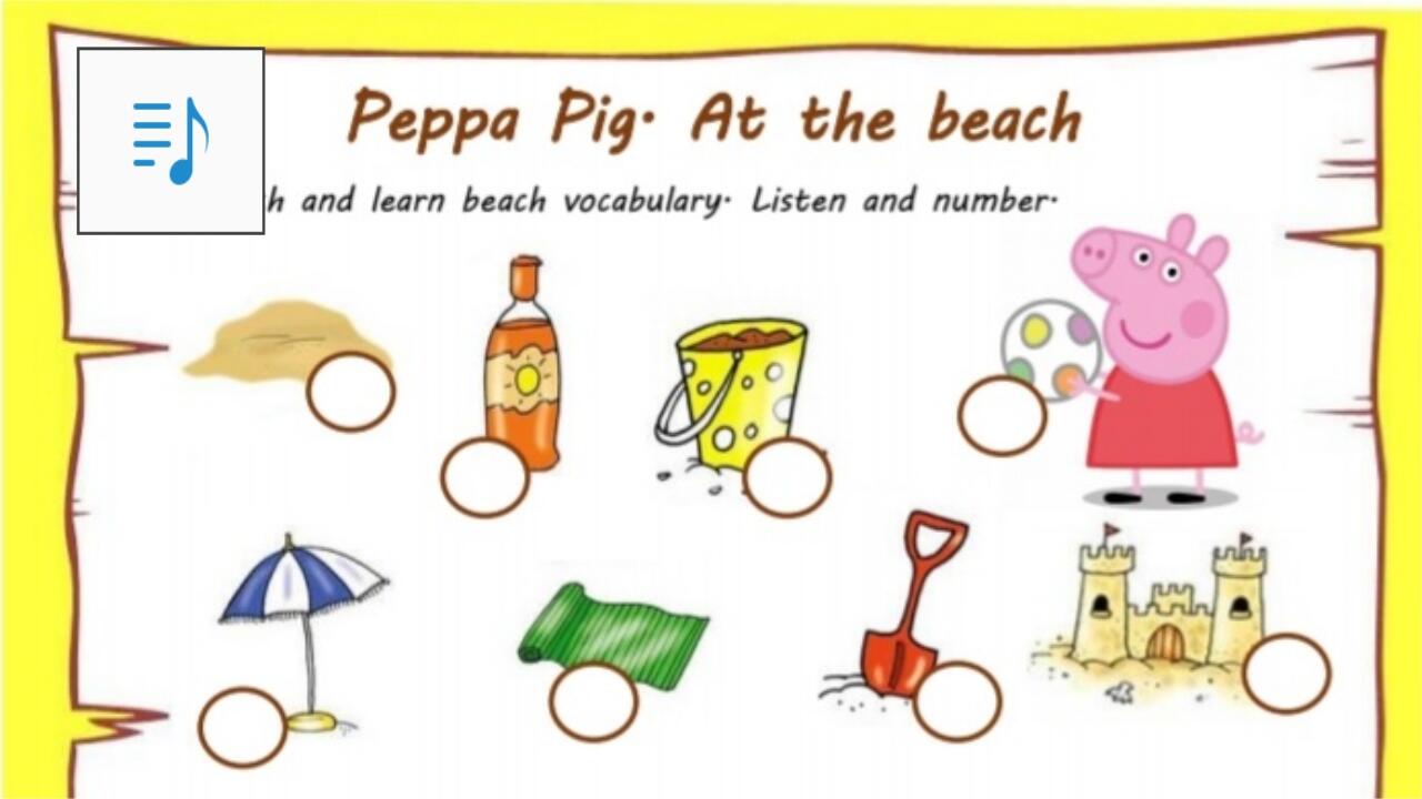 Peppa Pig At the beach. Activities with video. Presentation ...