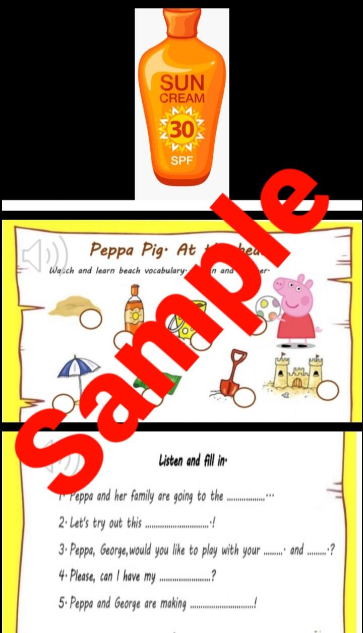 Peppa Pig At the beach. Activities with video. Presentation ...