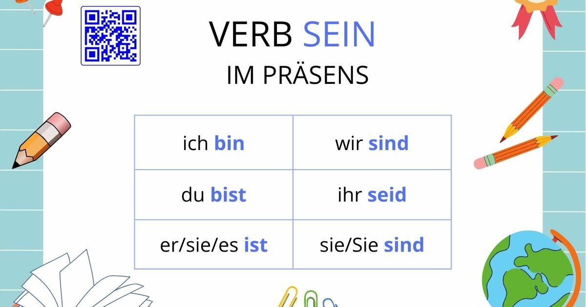 Verb SEIN (картка відмінювання дієслова+ інтерактивна гра) | Інші ...