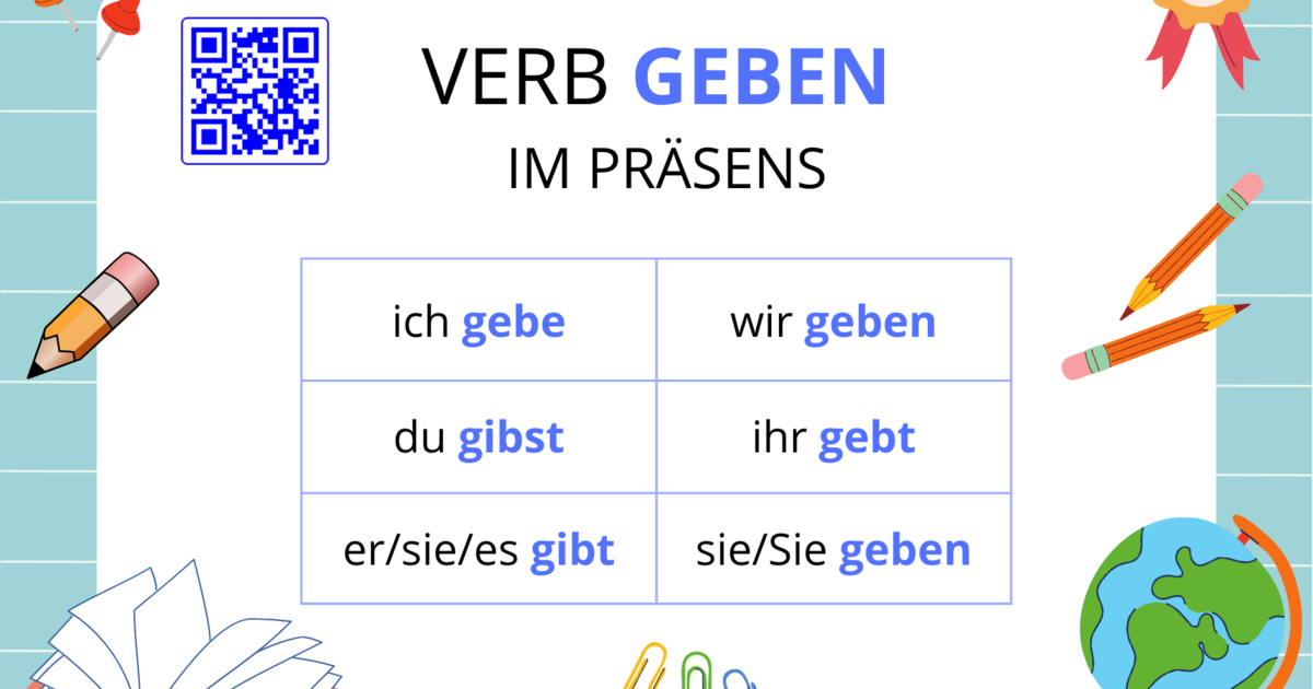 Verb GEBEN (картка відмінювання дієслова+ інтерактивна гра) | Інші ...