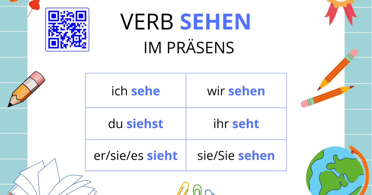 Verb SEHEN (картка відмінювання дієслова+ інтерактивна гра) | Інші ...