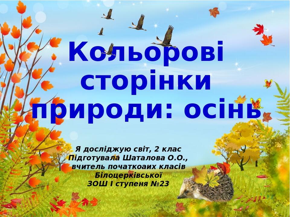 Презентація Кольорові сторінки природи осінь до уроку Я досліджую світ 2 клас за