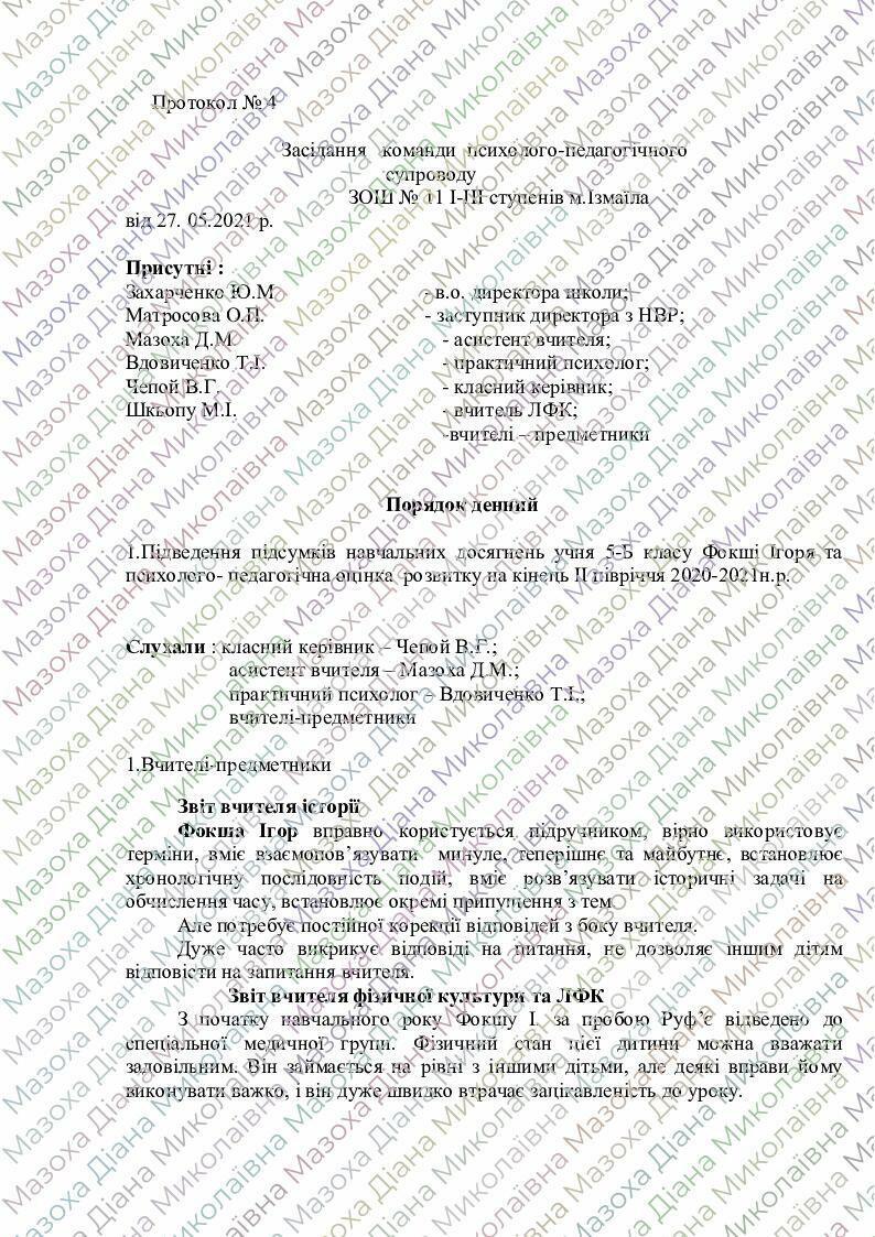 Інклюзія. Файли містять зразки документів : протокол засідань, звіт ...