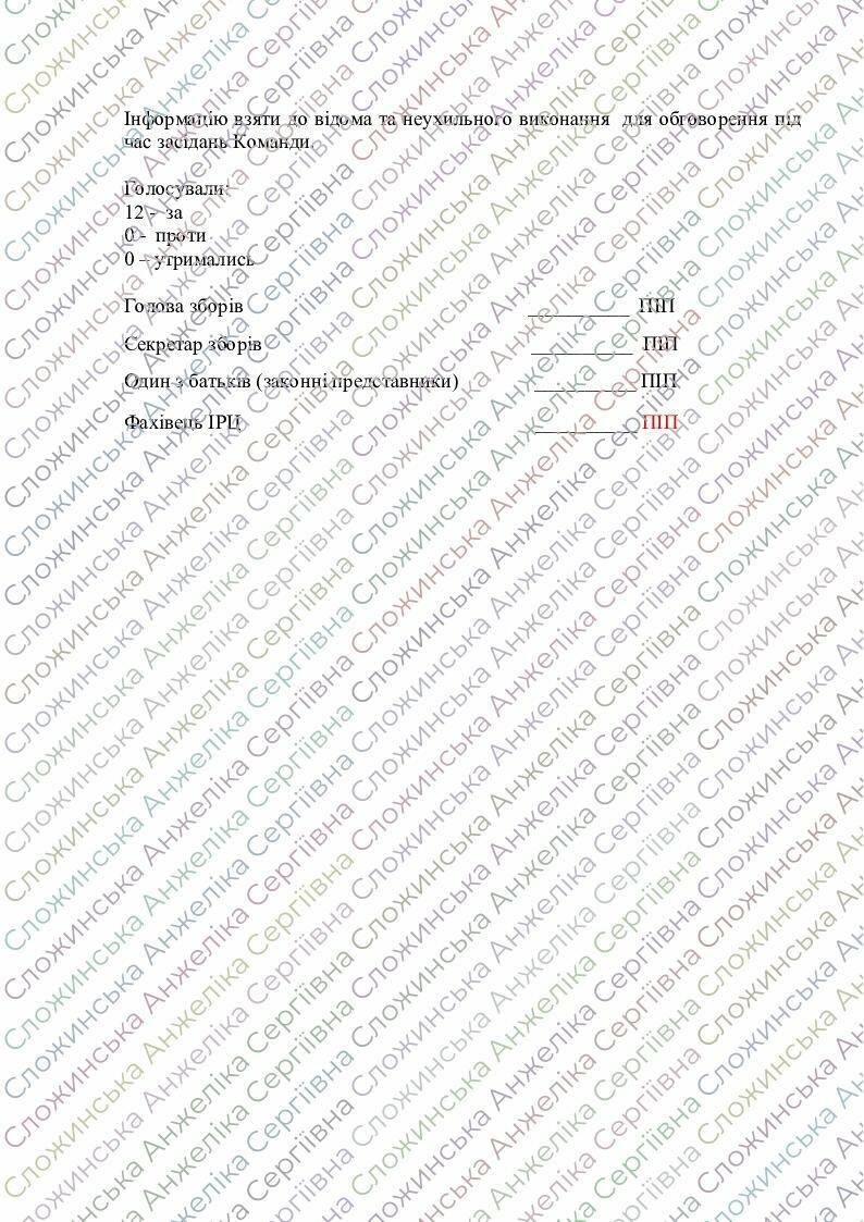 Протоколи №1та 2 Засідання команди психолого-педагогічного супроводу ...