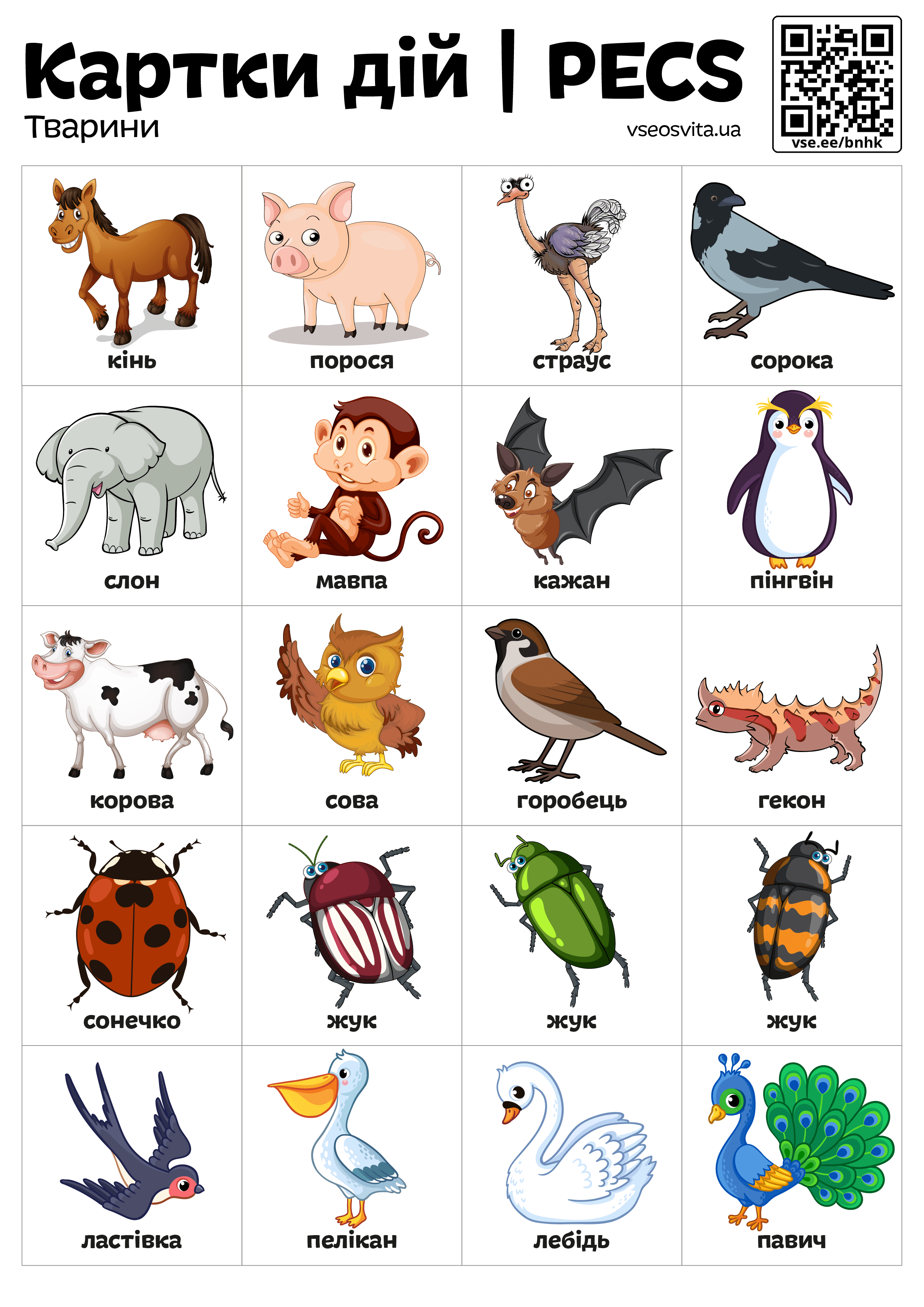 Тварини та будівлі. Картки ПЕКС. Картки дій — PECS | Інші методичні ...