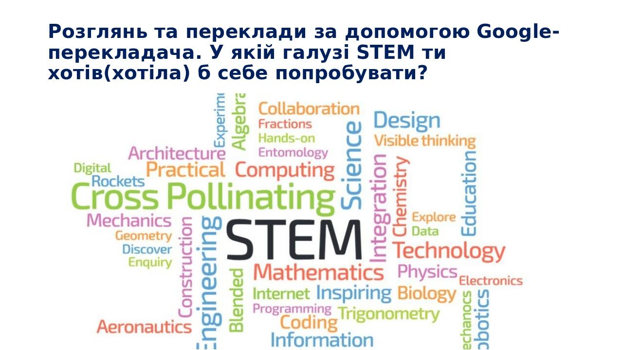 Презентація "Що таке STEM-освіта. Які бувають професії? STEM-професій. STEM-галузі ...