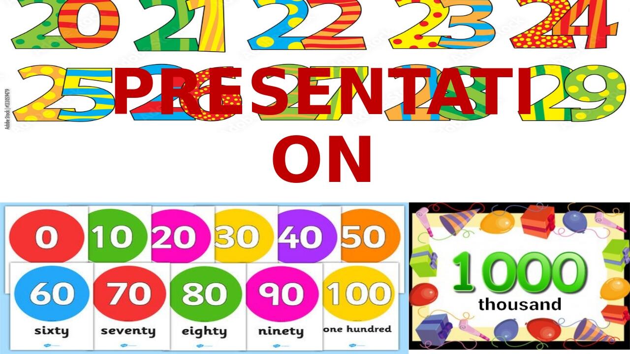 Презентація з англійської мови для учнів молодшої школи. Numbers 10, 20-30, 40 ... 100 ... 1000 ...