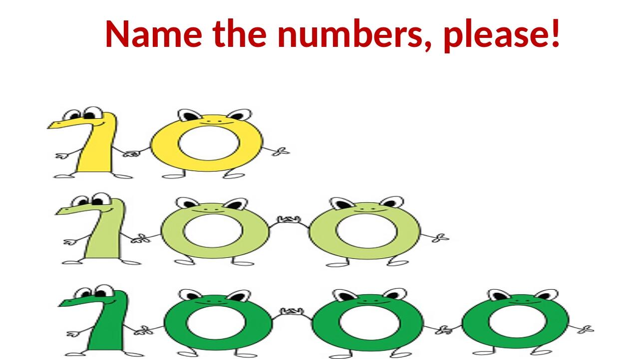 Презентація з англійської мови для учнів молодшої школи. Numbers 10, 20-30, 40 ... 100 ... 1000 ...