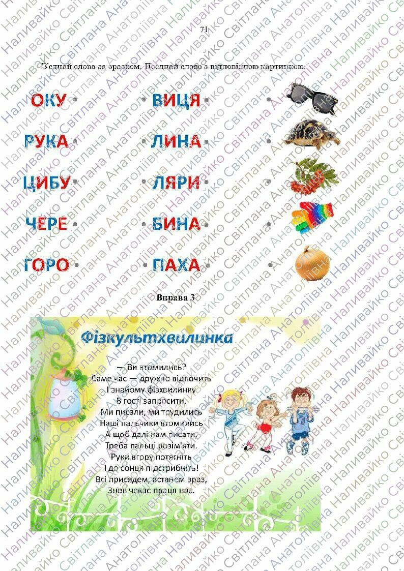 Календарне планування Корекція розвитку 2 клас для дітей із ЗПР за