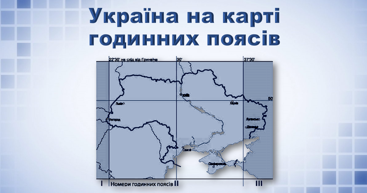 Презентація з географії 8 клас Україна на карті годинних поясів
