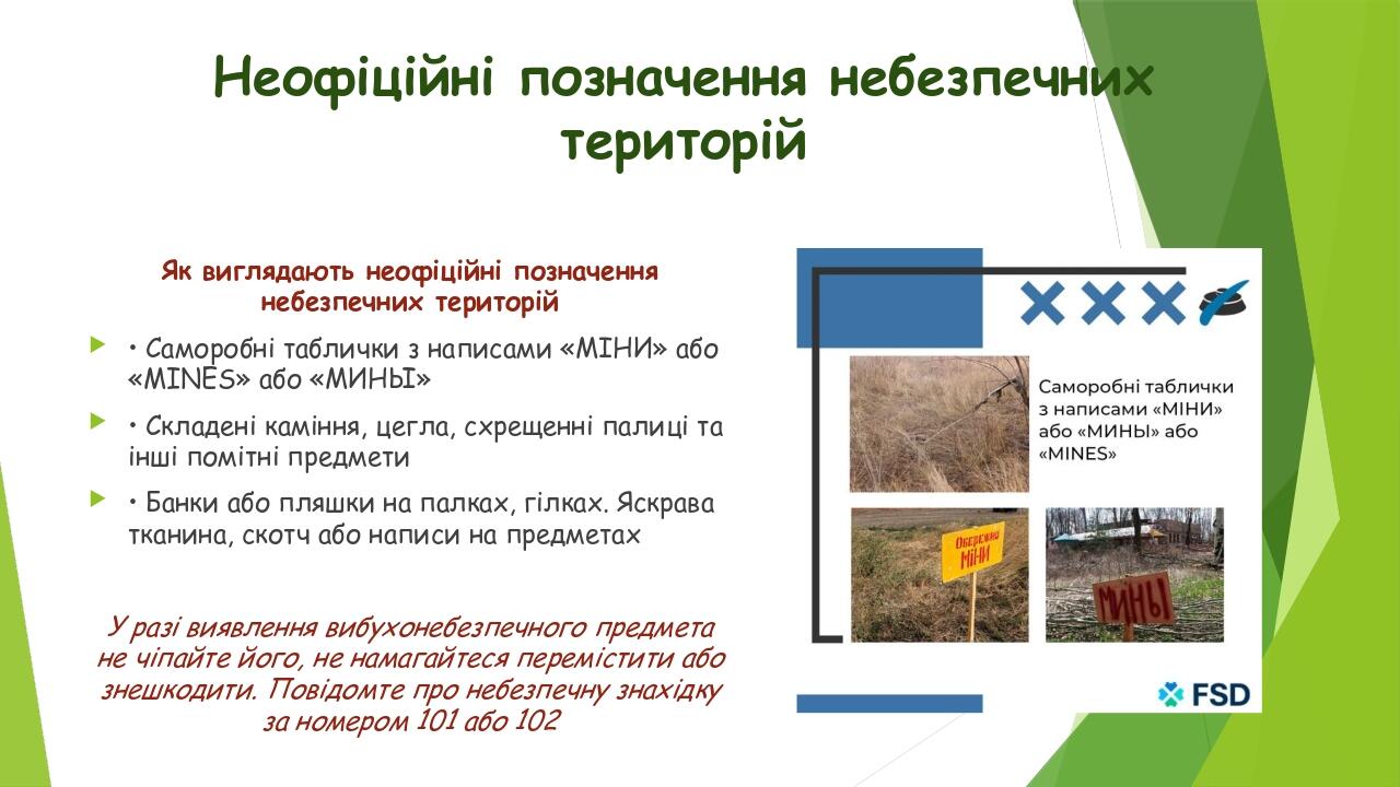 презентація Ознаки небезпечних територій Позначення/маркування ...